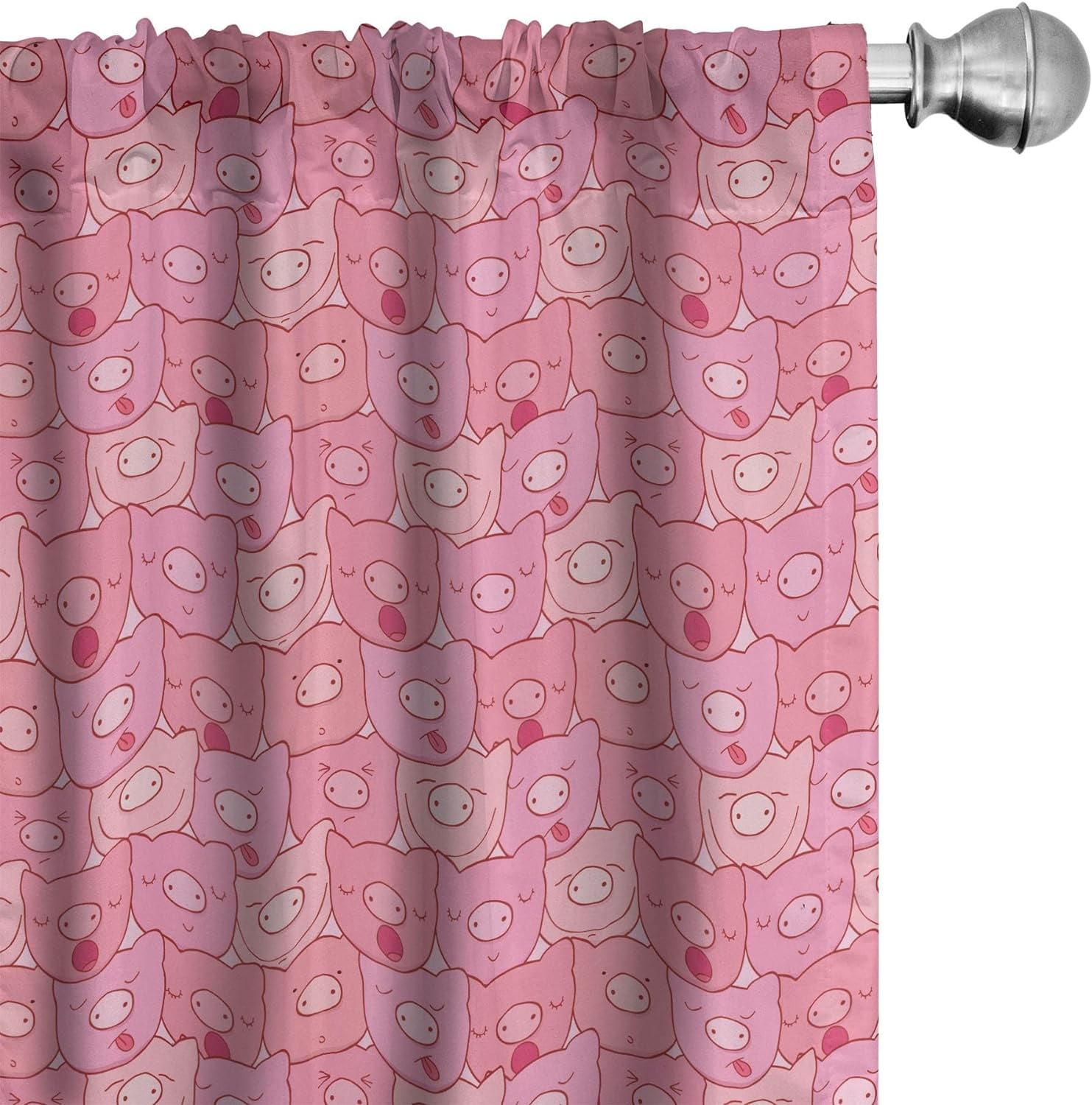 KFHDRS-Pig Window Curtains, Funny Snouts of Pigs with Different ...