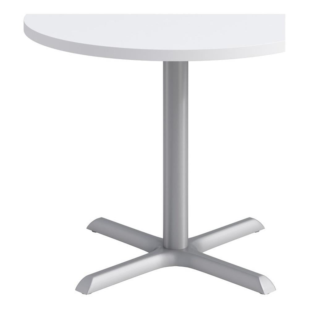 KFI Studios 36in Round Dining Table - White Top - Silver Base - Walmart.com