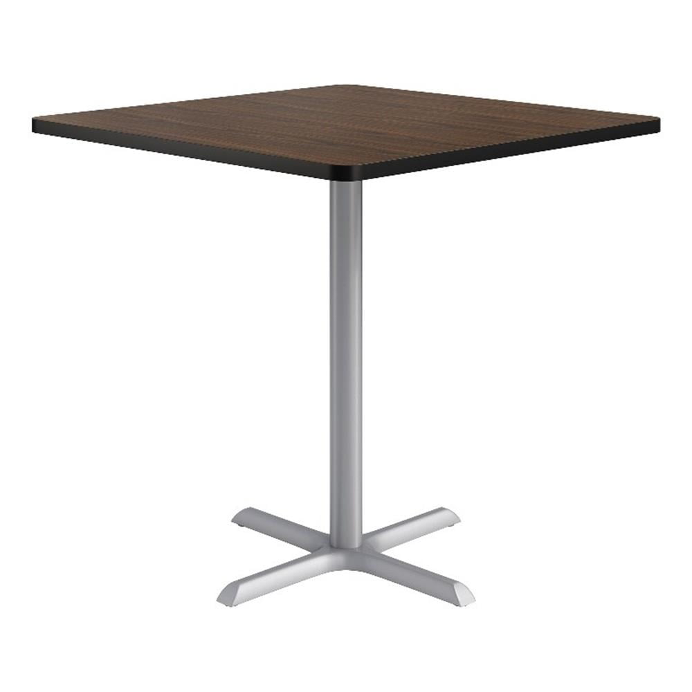 KFI Studios 42in Square Dining Table - 42in H - Walnut Top - Silver ...