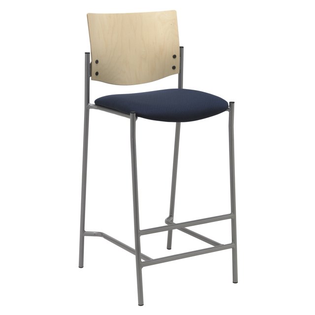 KFI Studios Evolve Barstool, Natural Wood Back, Navy Seat - Walmart.com