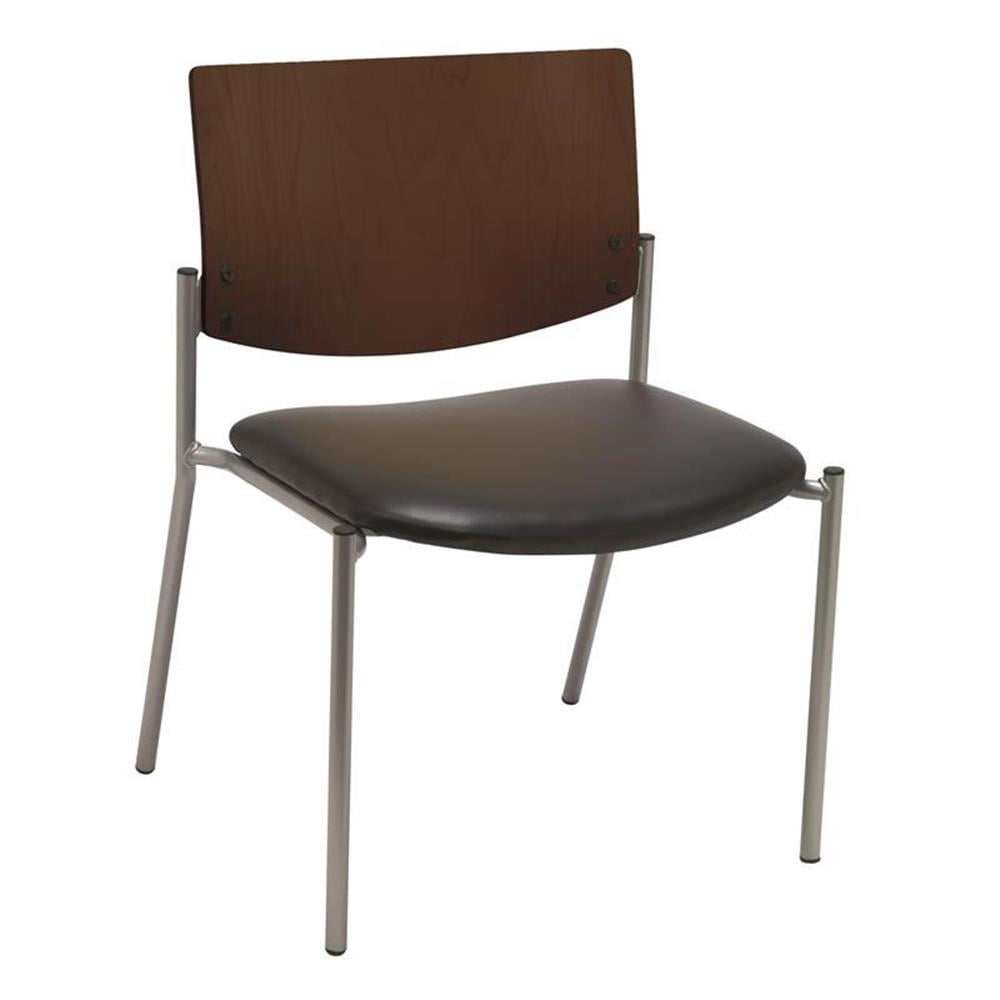 KFI Studios Evolve Big & Tall Dining Chair, Chocolate Wood Back, Black ...