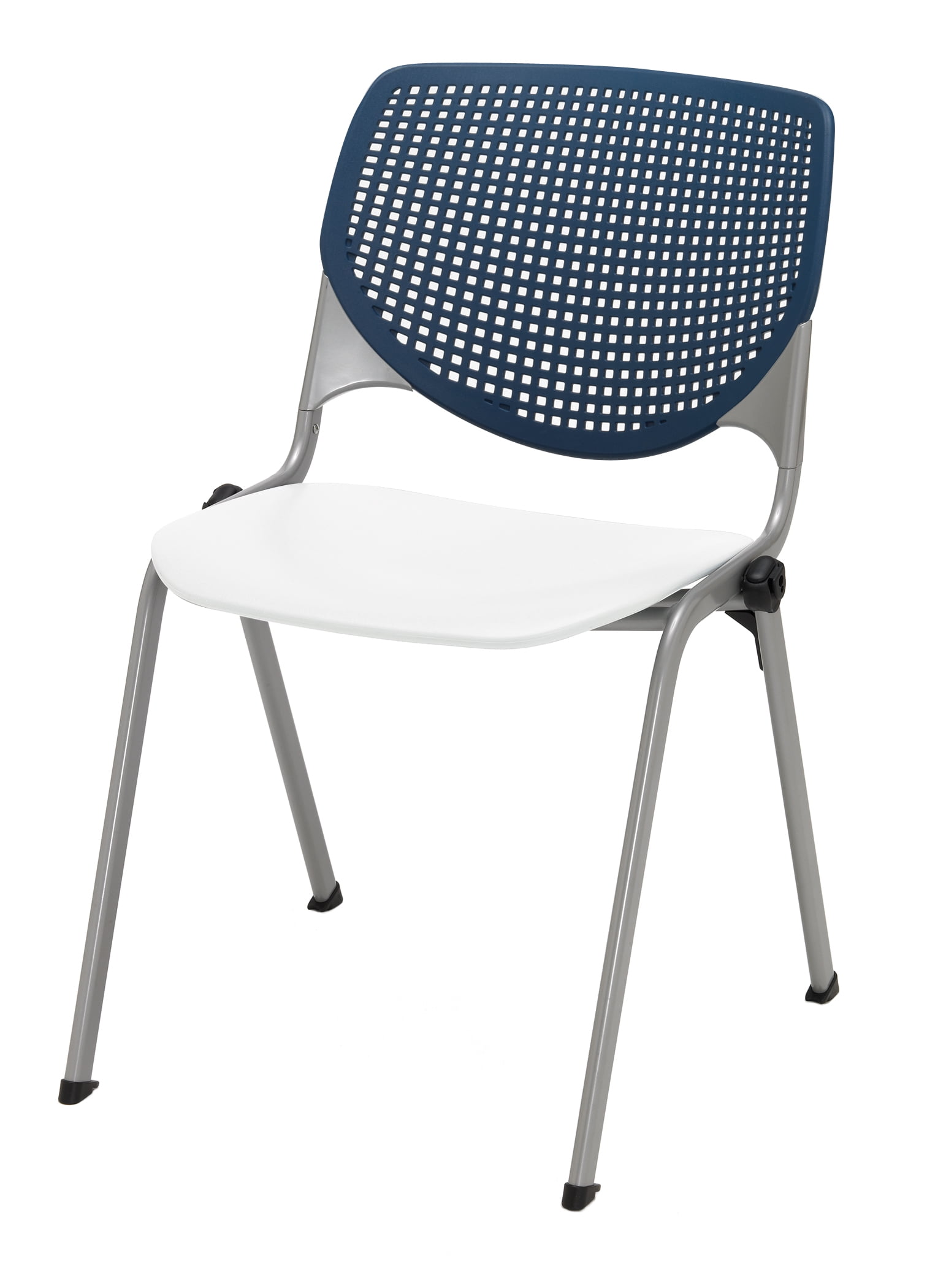 KFI Studios KOOL Armless Stacking Chair, 400lb Capacity, White Seat, Navy Back - Walmart.com