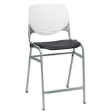 KFI Studios KOOL Armless Stacking Counter Barstool, White Back, Black ...