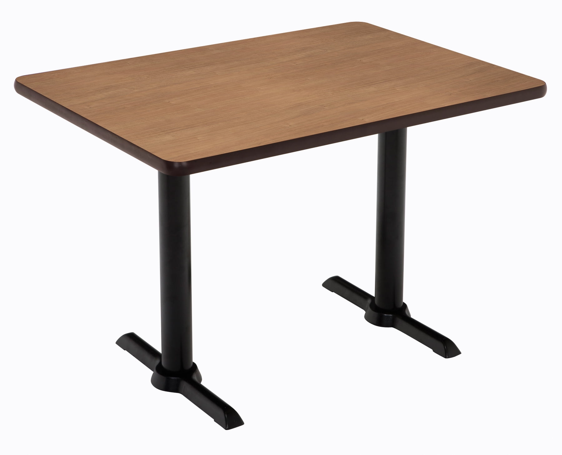 KFI Studios Mode 2.5' x 4' Bistro Table, River Cherry, Black T-Leg Base ...