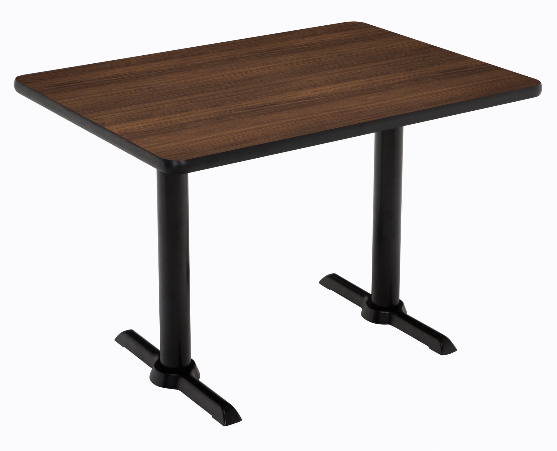 KFI Studios Mode 2.5' x 5' Bistro Table, Walnut, Black Base - Walmart.com