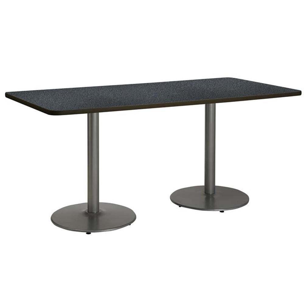 KFI Studios Mode 2.5' x 6' Dining Table, Graphite Nebula, Silver Base - Walmart.com