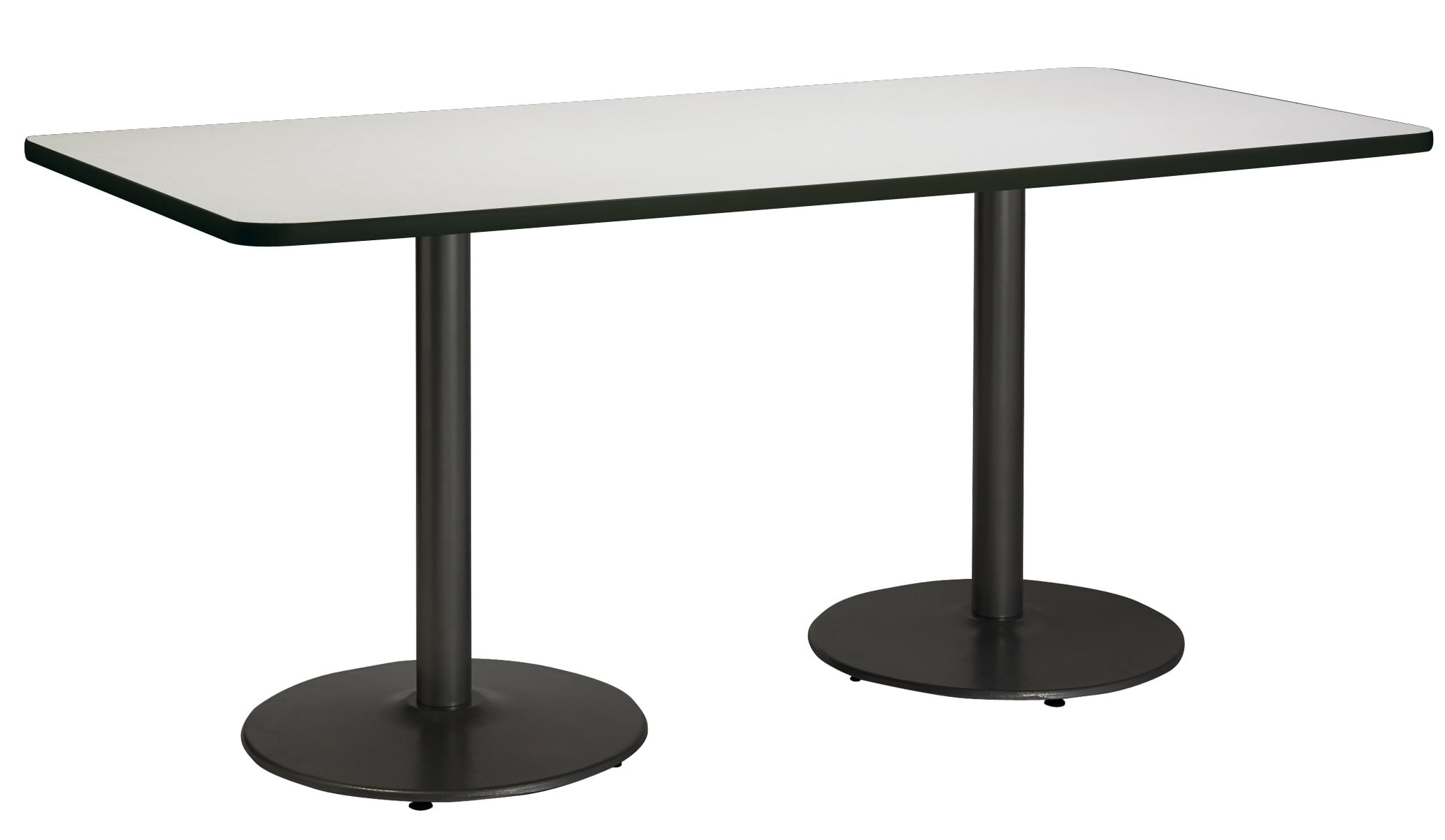 KFI Studios Mode 3.5' x 8' Dining Table, Crisp Linen, Black Base ...