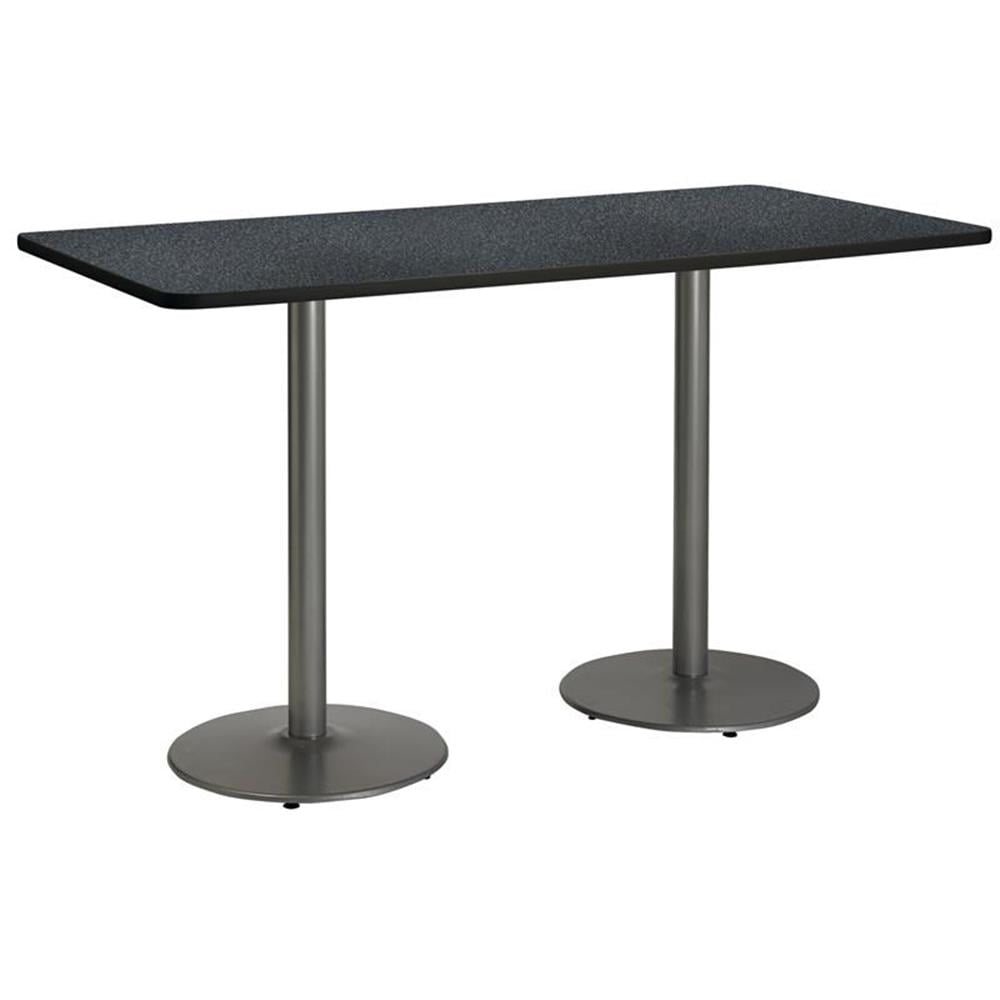 KFI Studios Mode 3' x 6' Bistro Table, Graphite Nebula, Silver Base ...