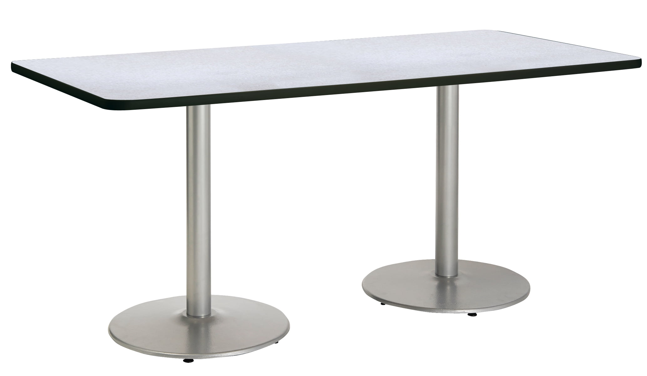 KFI Studios Mode 3' x 7' Dining Table, Grey Nebula, Silver Base ...