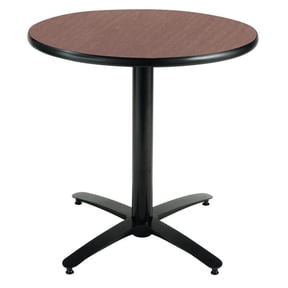 KFI Studios 36in Round Dining Table - Black Top - Silver Base - Walmart.com