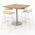 KFI Studios Mode Square 3.5' Bistro Table Set, River Cherry, 4 Natural ...