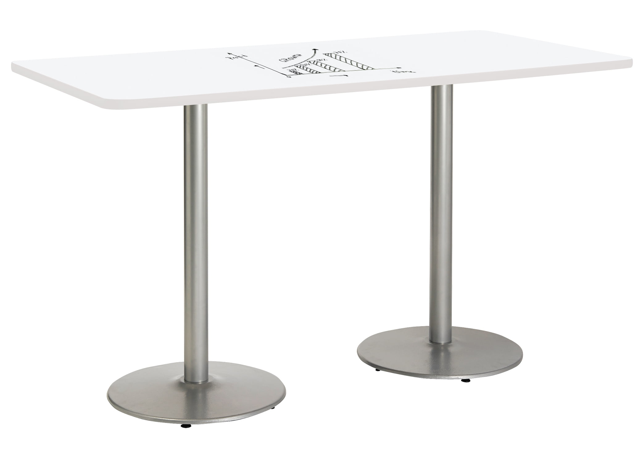 KFI Studios Whiteboard 3' x 7' Bistro Table, Silver Base, White - Walmart.com