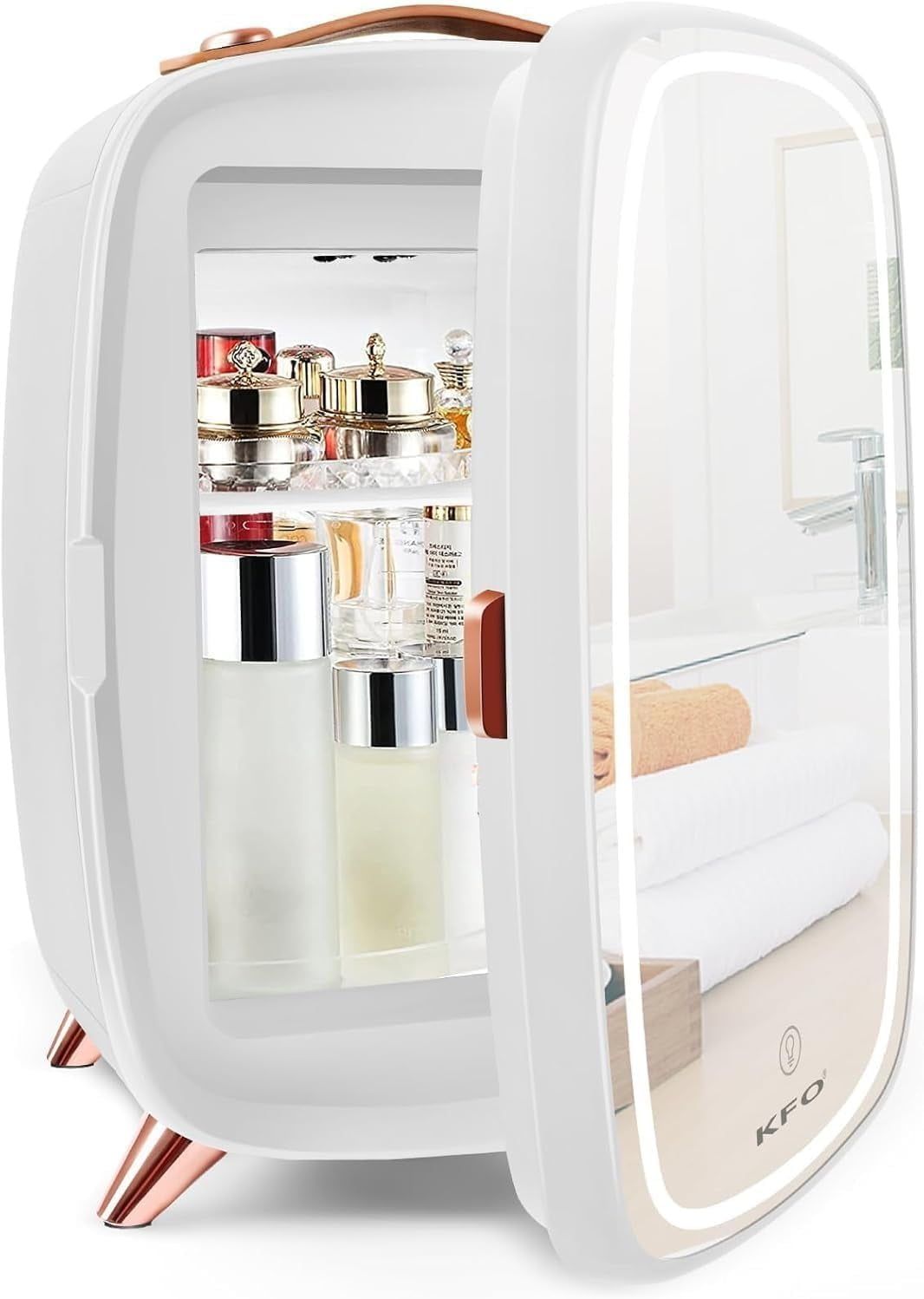 KFO Skincare Fridge 6L with LED Mirror | Pro-Style Beauty Fridge for ...