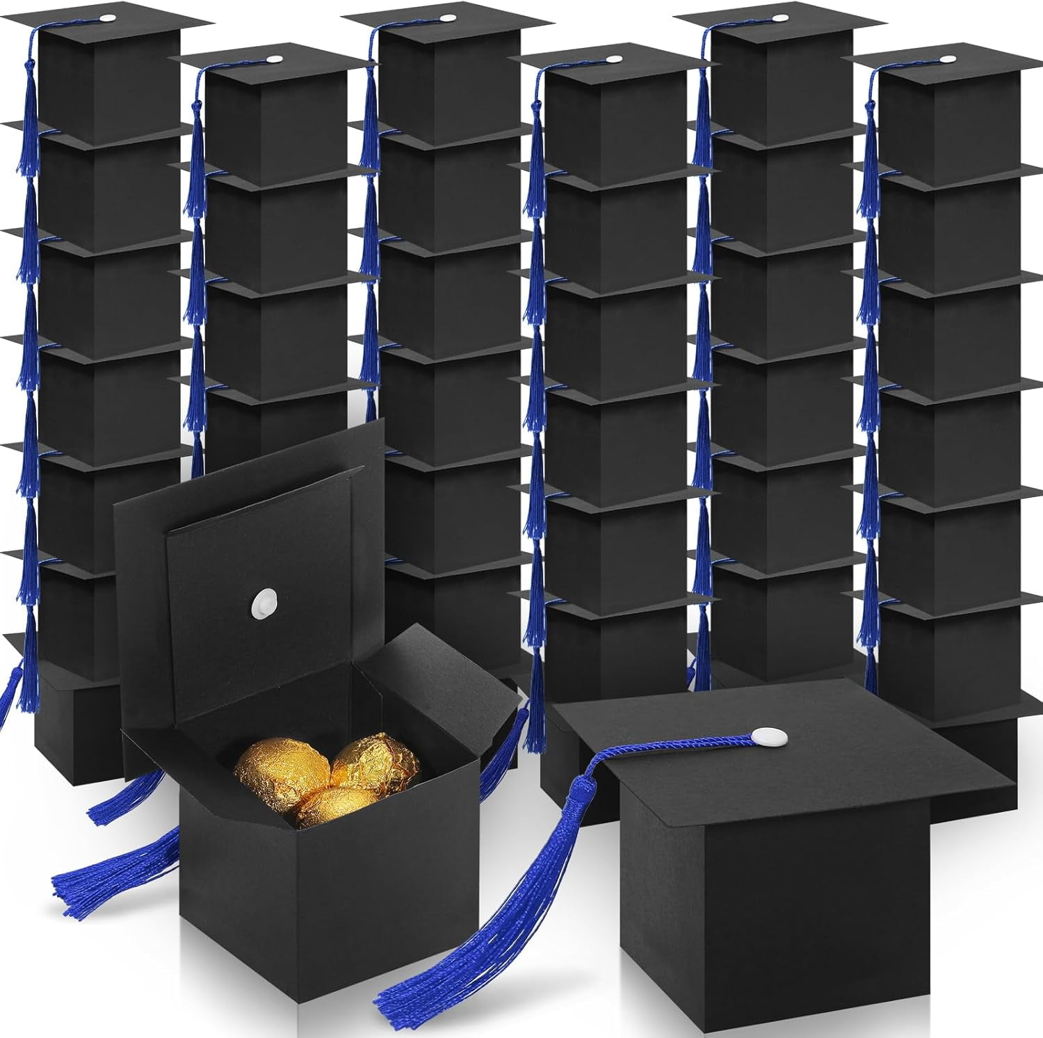 KFSOQE 100 Pcs Graduation Candy Boxes, Class of 2025 Graduation Cap ...