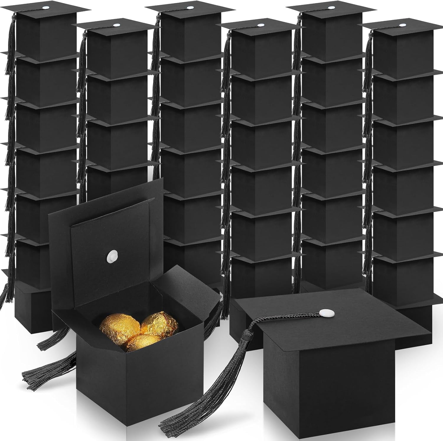 KFSOQE 100 Pcs Graduation Candy Boxes, Class of 2025 Graduation Cap ...