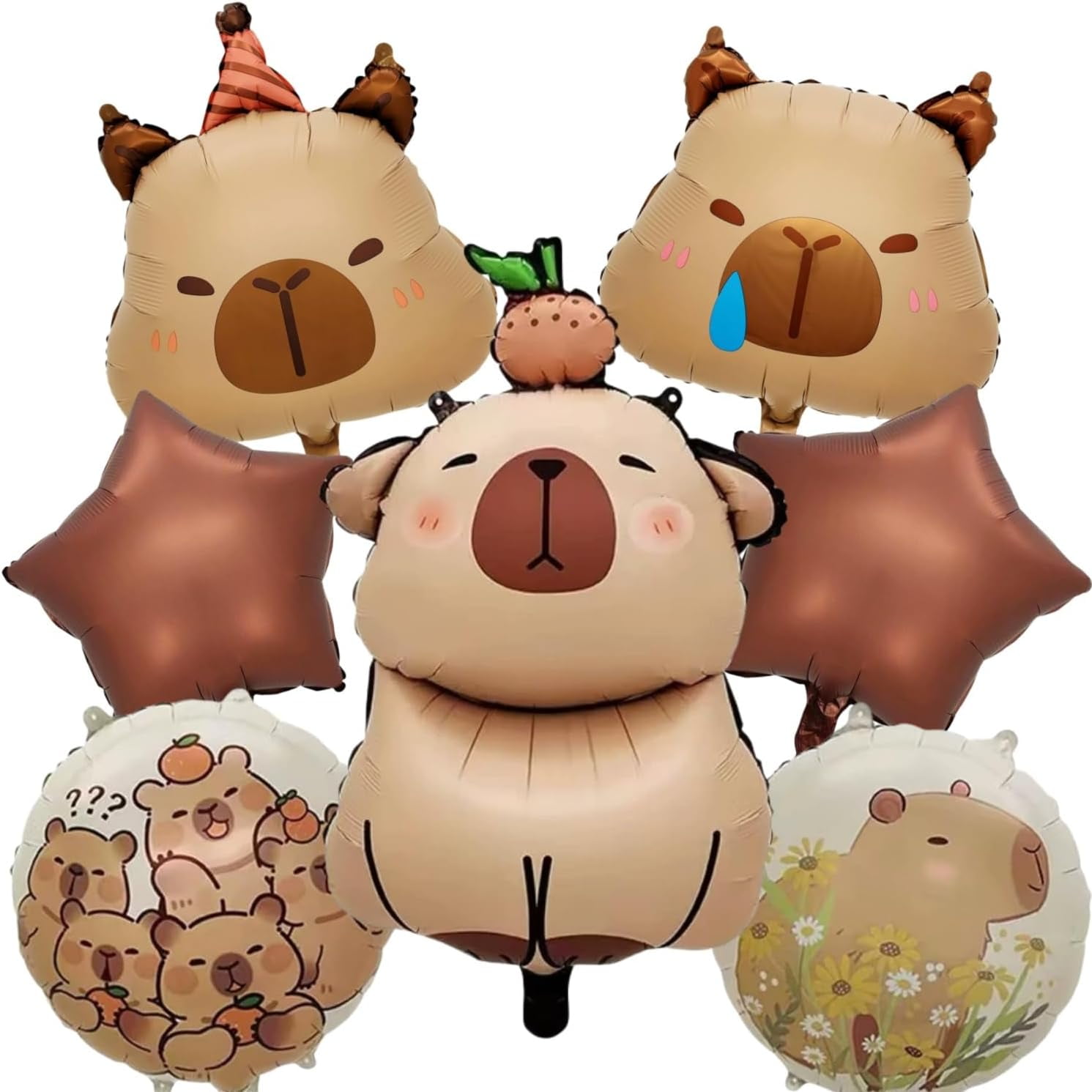 KFSOQE 7PCS Capybara Foil Balloons - Animal Theme Birthday Decorations ...