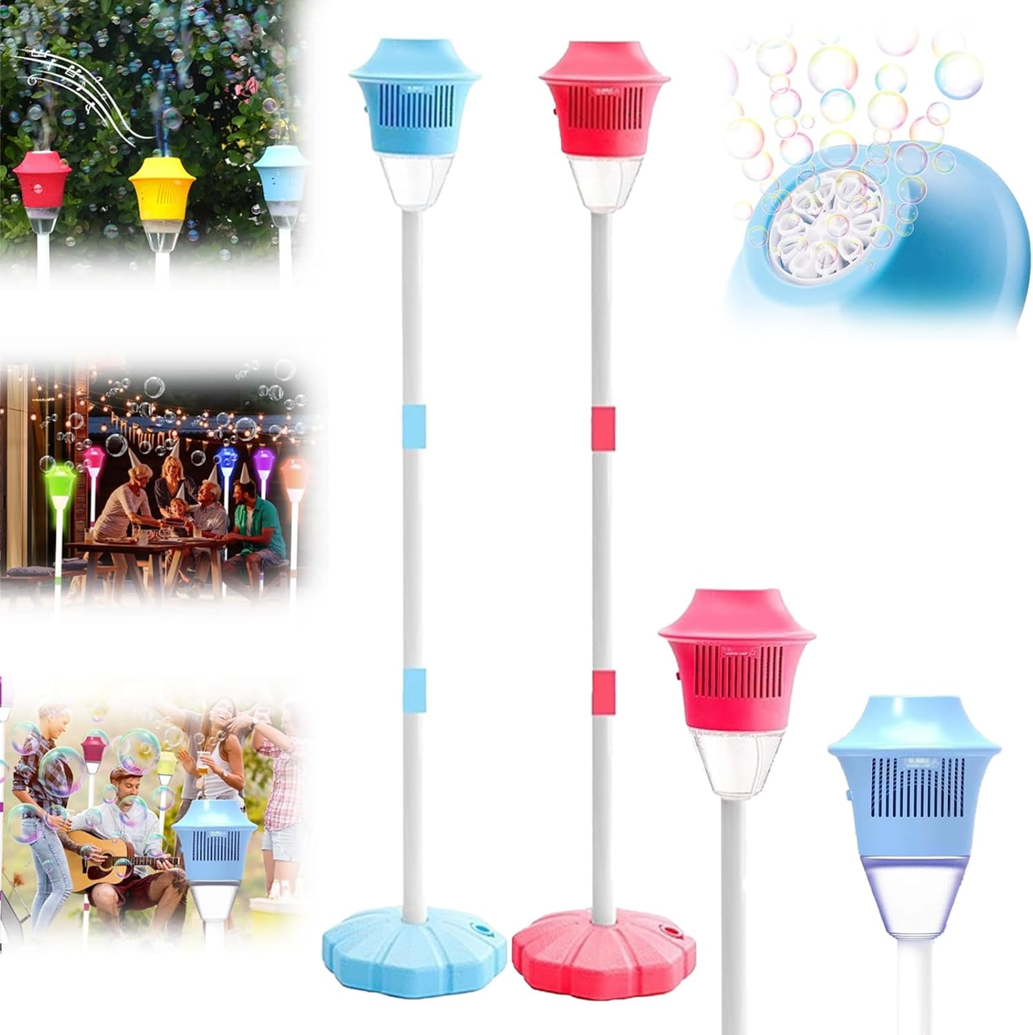 KFSOQE Automatic Bubble Torch Garden Lamp, Rechargeable Outdoor Torch ...