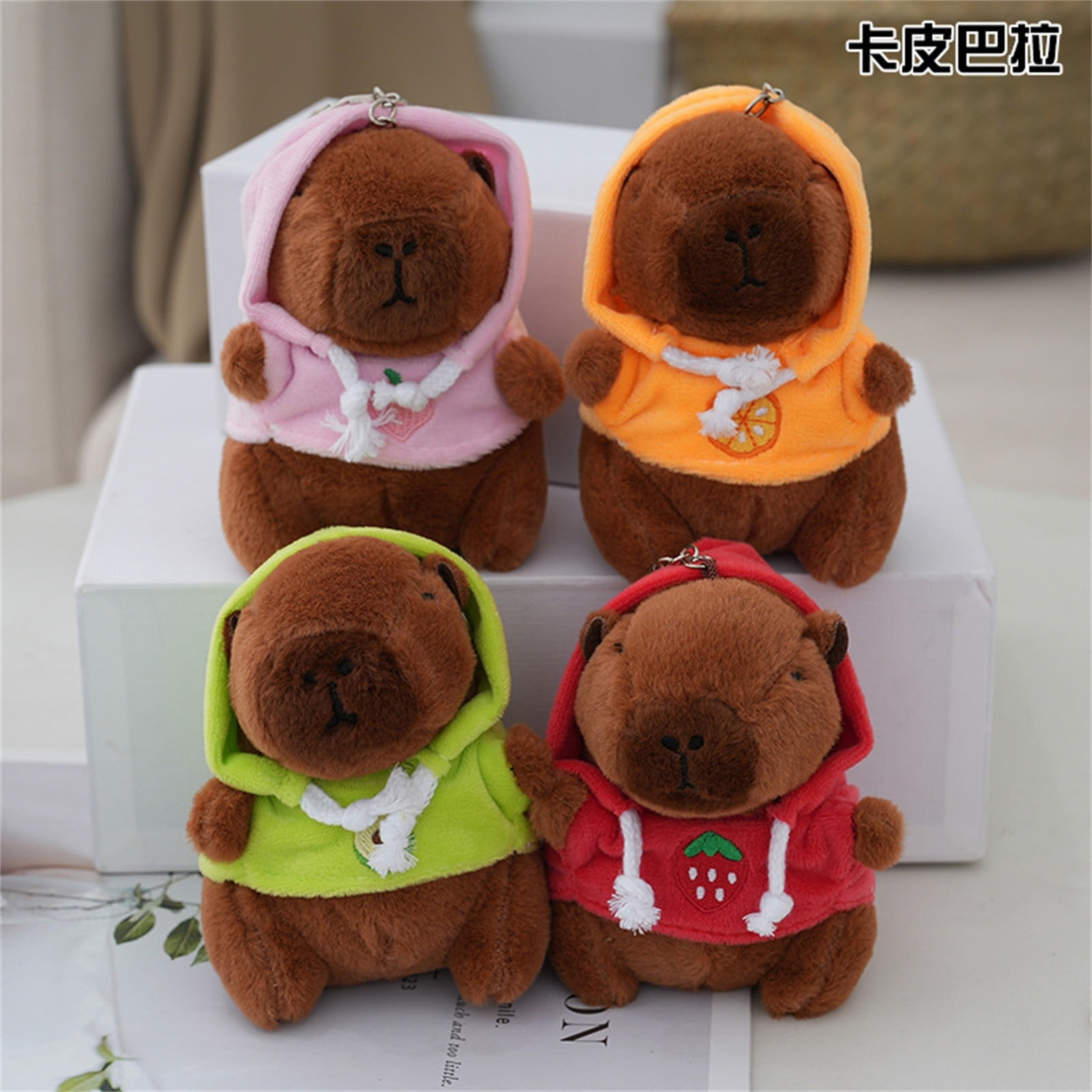 KFSOQE Capybara Stuffed Toys 4PCS Fluffy Plush Hand Held Dolls Adorable ...