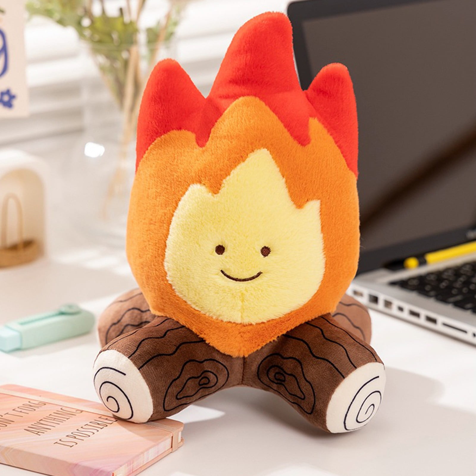 KFSOQE Cute Plushies Small Bonfire Doll Smiling Simulate Calcifer Plush ...