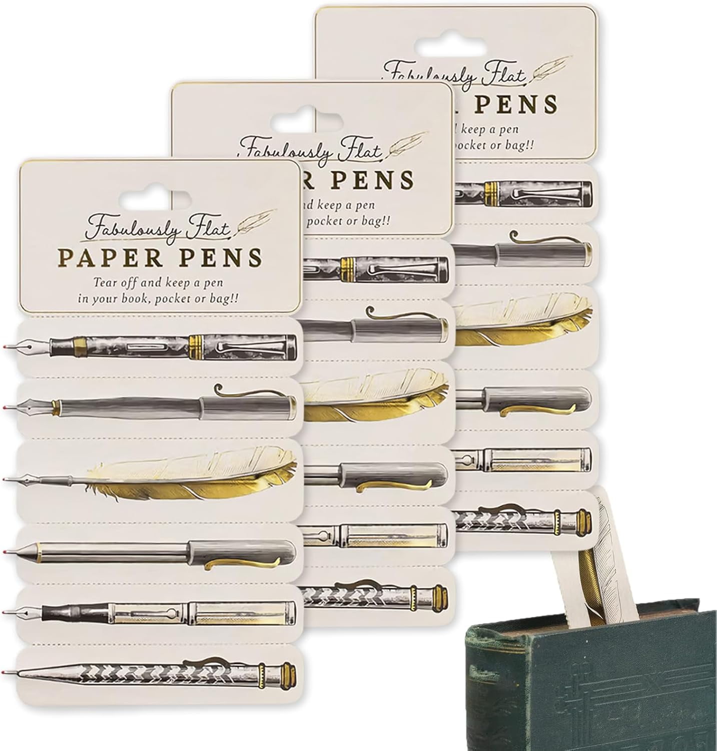 KFSOQE Fabulously Flat Paper Pens, Flat Bookmarks Pen, Multi-Purpose ...