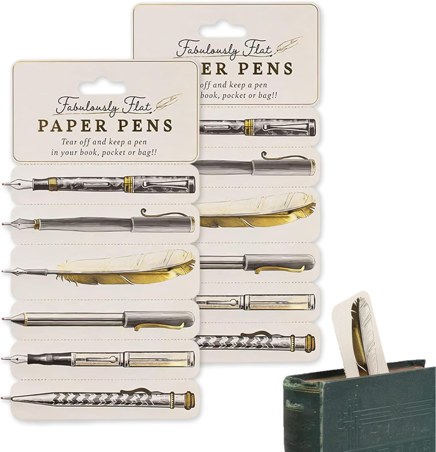 KFSOQE Fabulously Flat Paper Pens, Flat Bookmarks Pen, Multi-Purpose ...