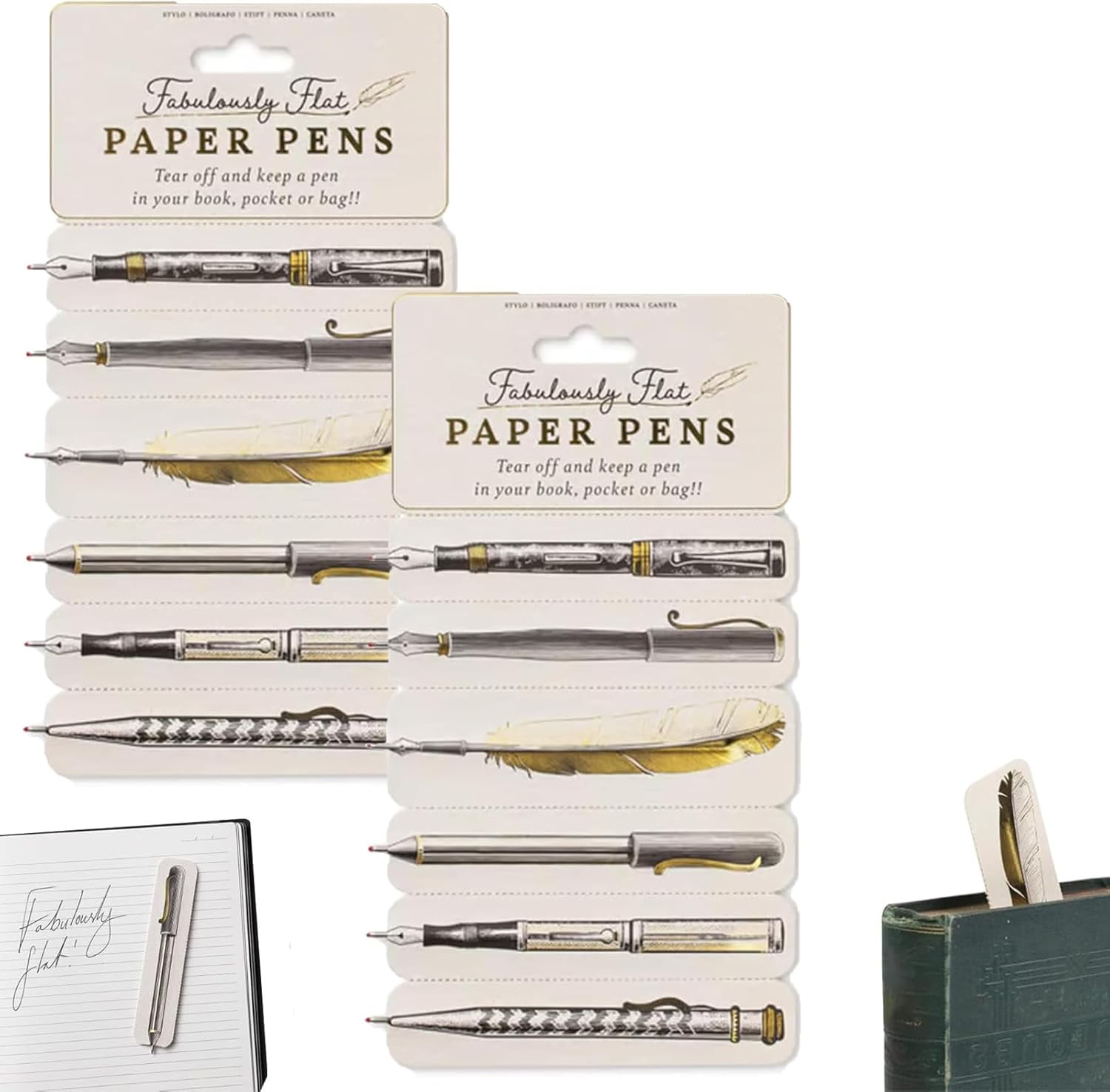 KFSOQE Fabulously Flat Paper Pens, Flat Bookmarks Pen, Tearable Flat ...