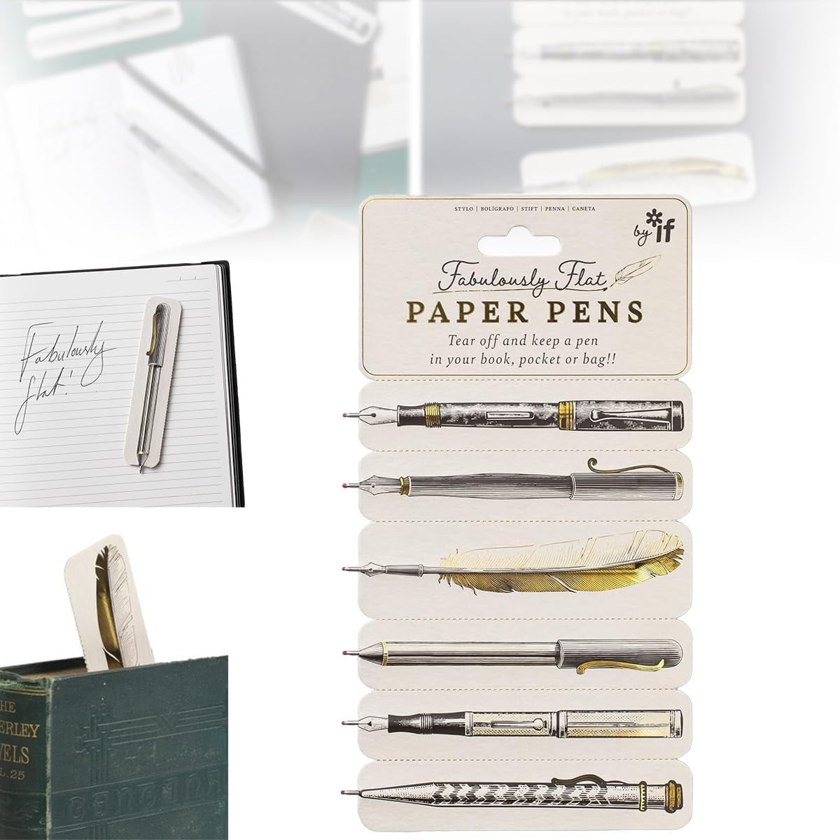 KFSOQE Fabulously Flat Paper Pens, Practical Black Ink Double-Sided ...