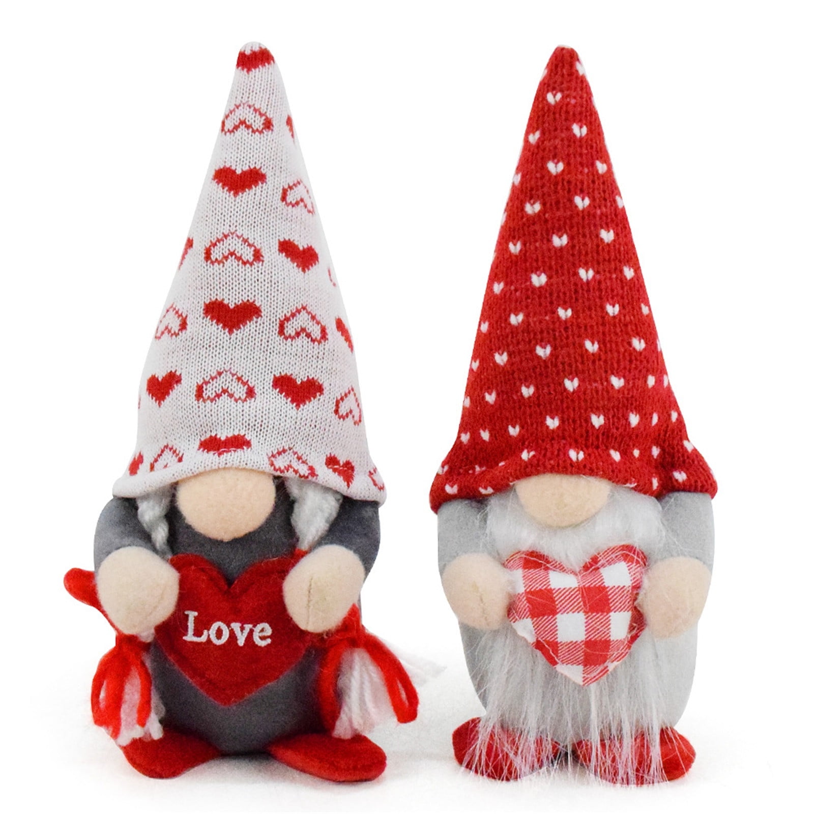 KFSOQE Gnomes Plushies 2PCS Rudolph Faceless Dwarf Dolls Hugging Heart ...