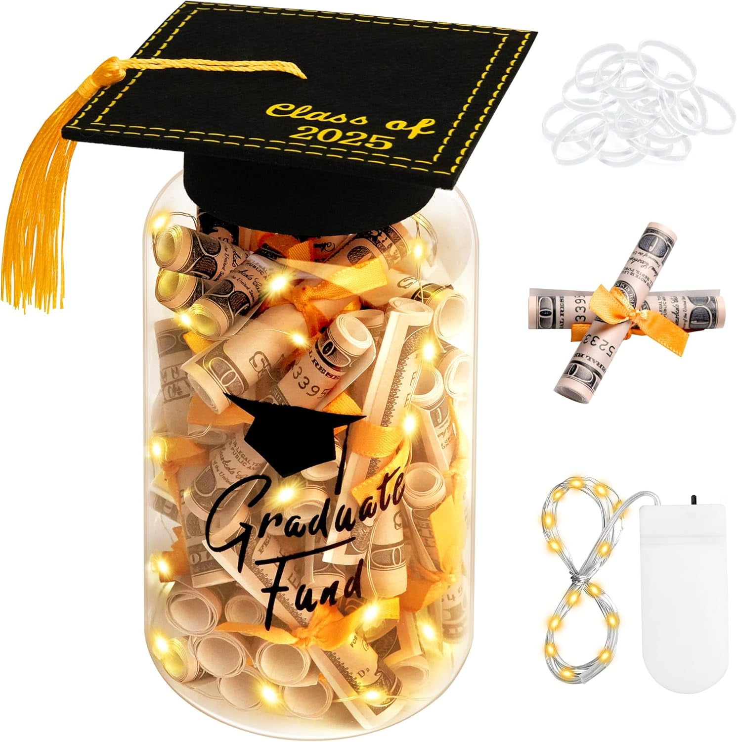 KFSOQE Graduation Gifts 2025 - Graduation Jar Decorations with LED ...