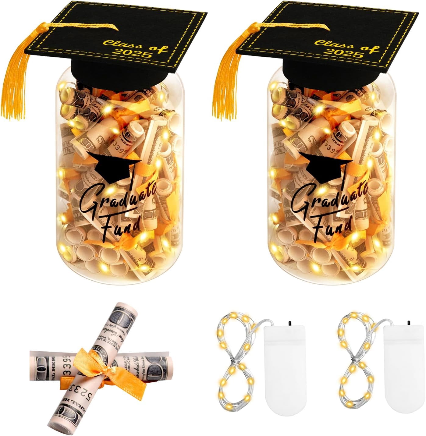 KFSOQE Graduation Gifts 2025 - Graduation Jar Decorations with LED ...