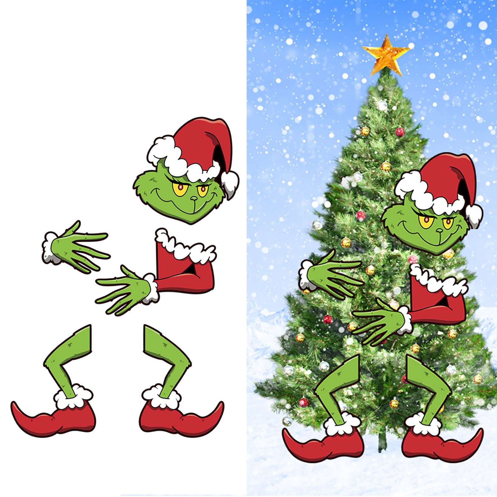 KFSOQE Grinch Plastic Christmas Tree Topper Set Lifestyle Posture ...