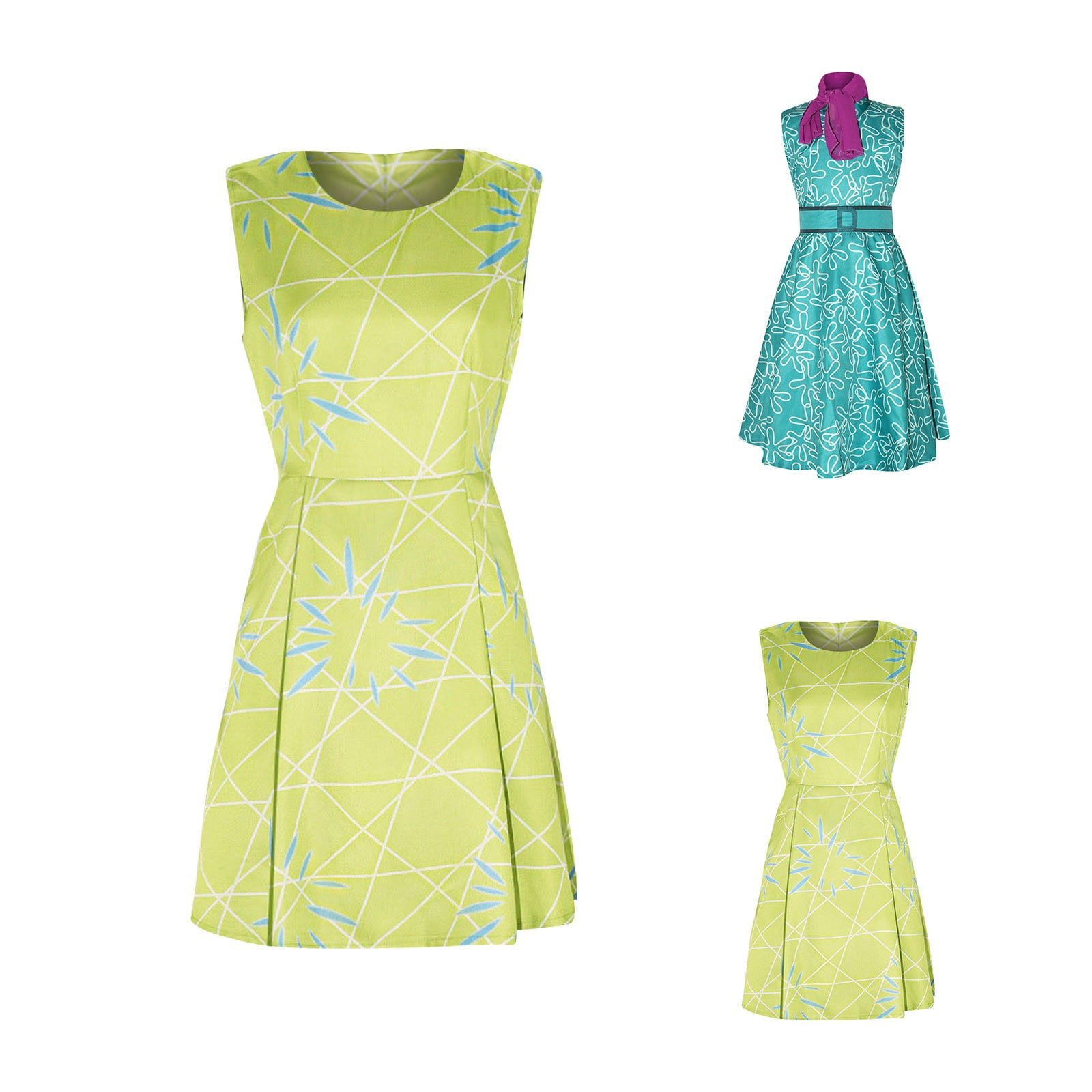 KFSOQE Inside Out Cosplay Costume Joy and Disgust Cosplay Holiday ...