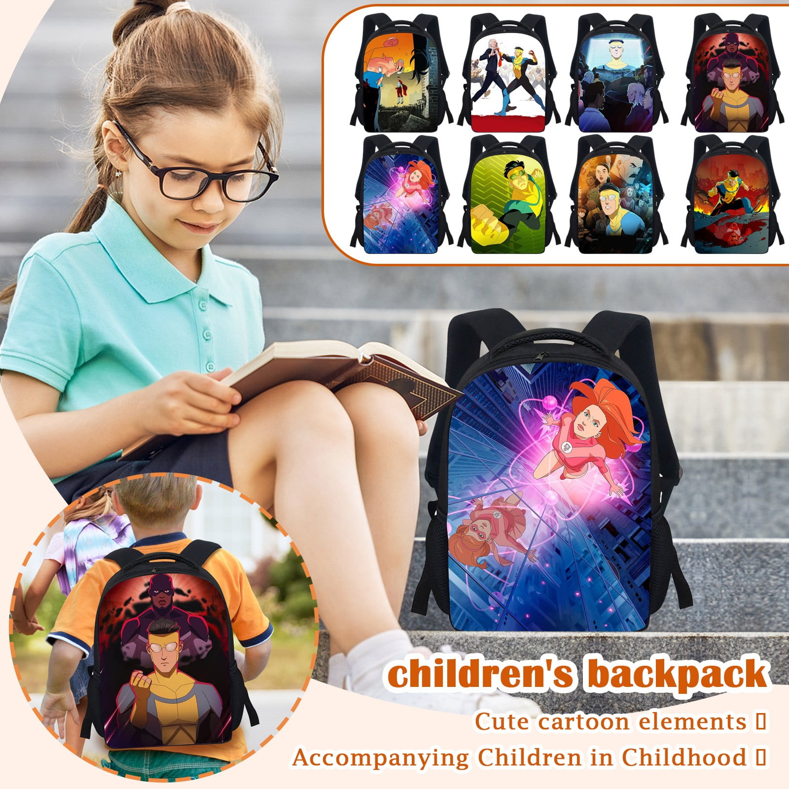 KFSOQE Invincible Backpack for School - 12 Inch Large Cute Invincible ...
