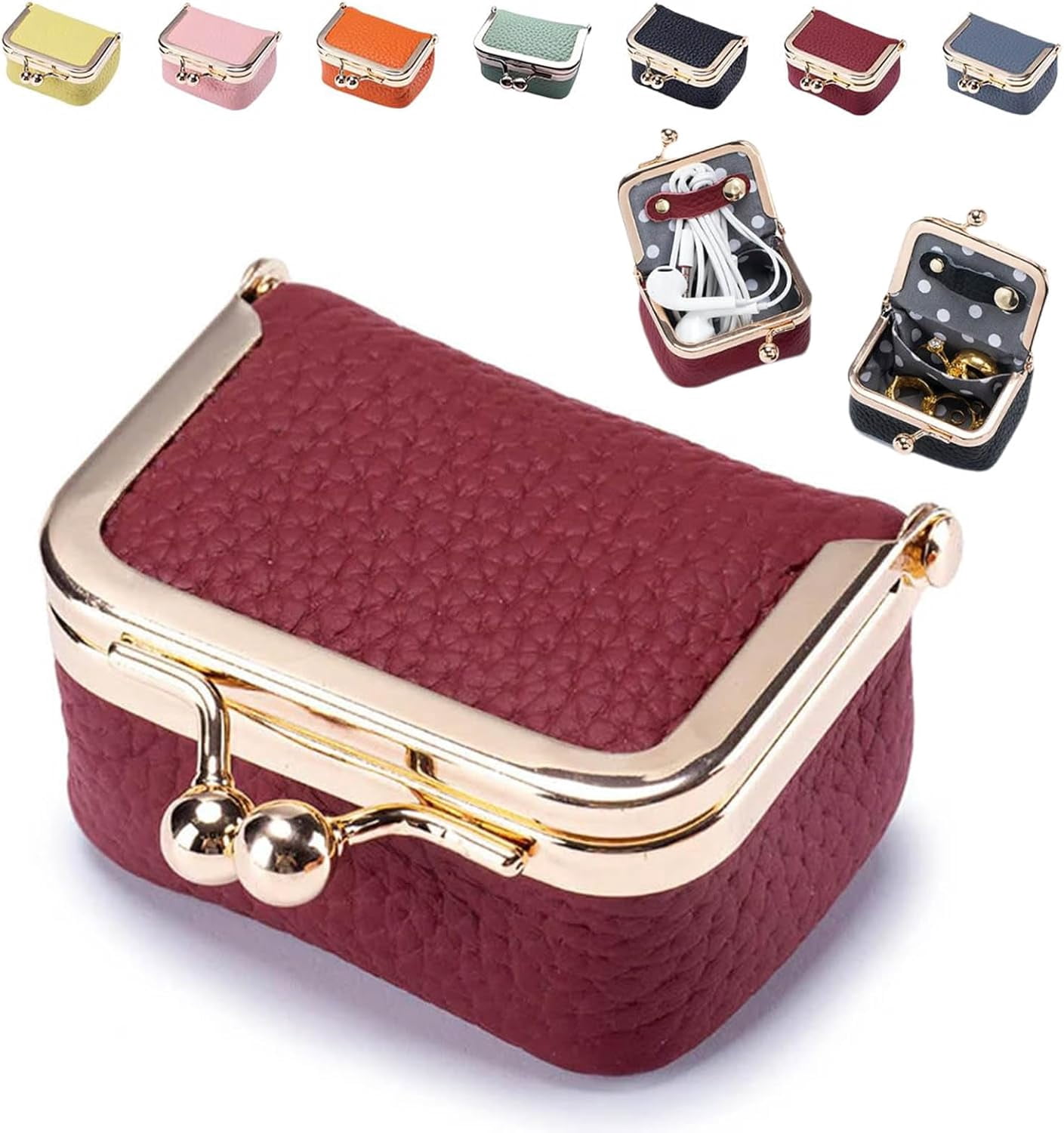 KFSOQE Leather Mini Jewelry Box Delicated Jewelry Purse Suitable for ...