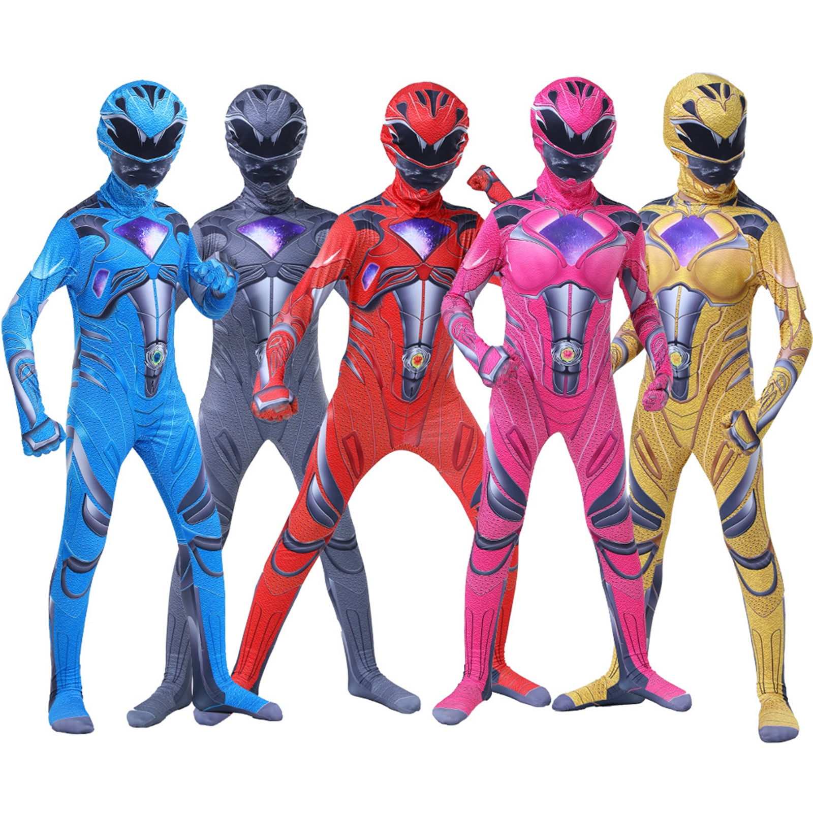 KFSOQE MMPR Cosplay Costume POWER RANGERS Hero Tight Jumpsuits with ...