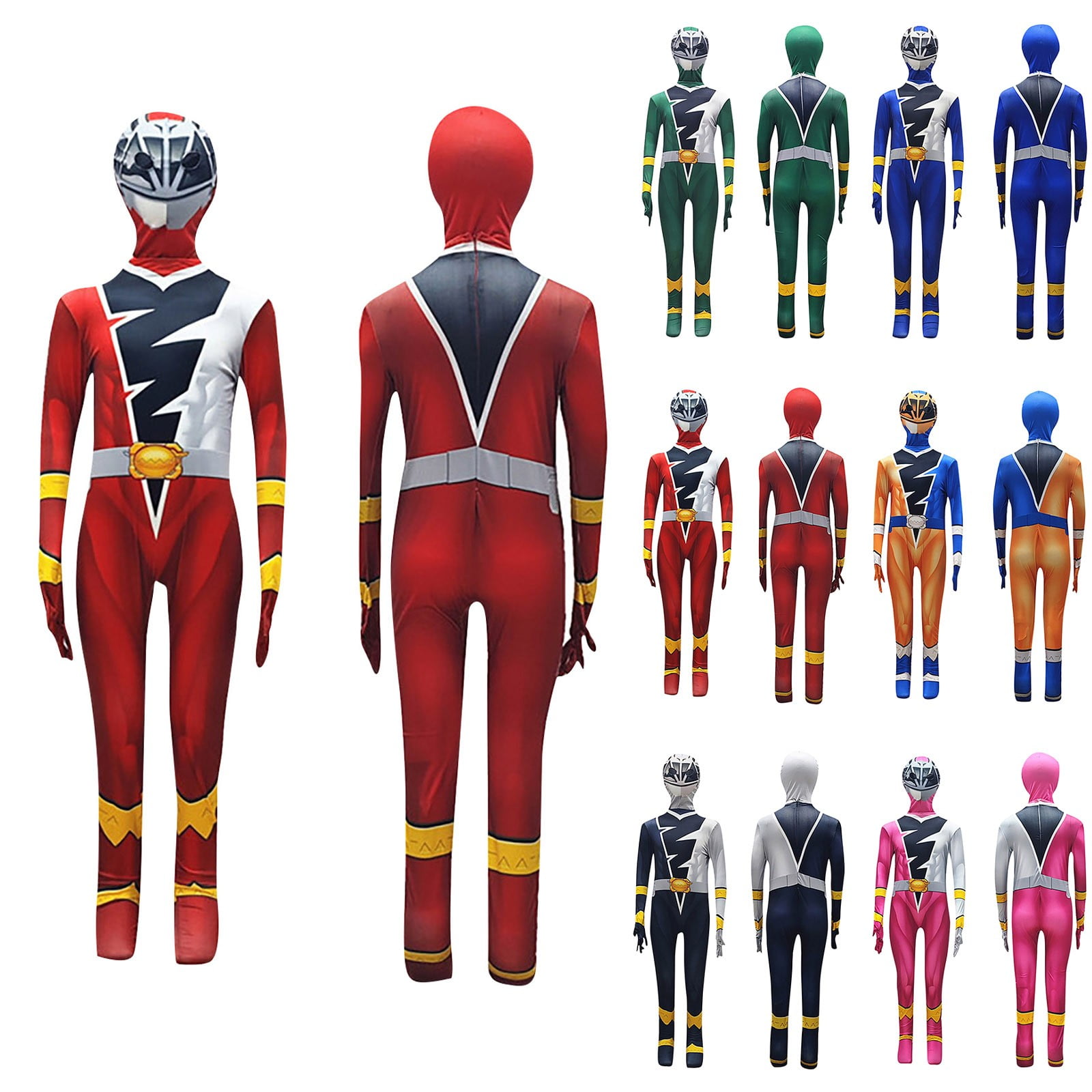 KFSOQE MMPR Cosplay Costume POWER RANGERS Hero Tight Jumpsuits with ...