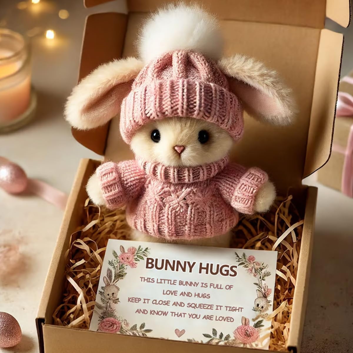 KFSOQE Mini Bunny Hug Cute Easter Gift, Bizartre Mini Inspirational ...