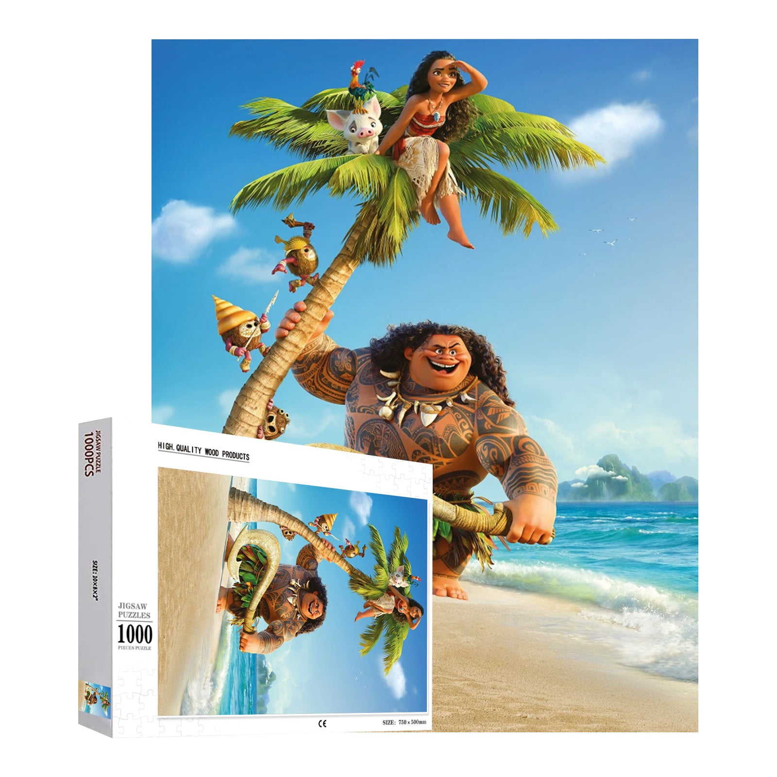 KFSOQE Moana Puzzles for Adults 1000 Pieces Moana Movie Scene Printed ...