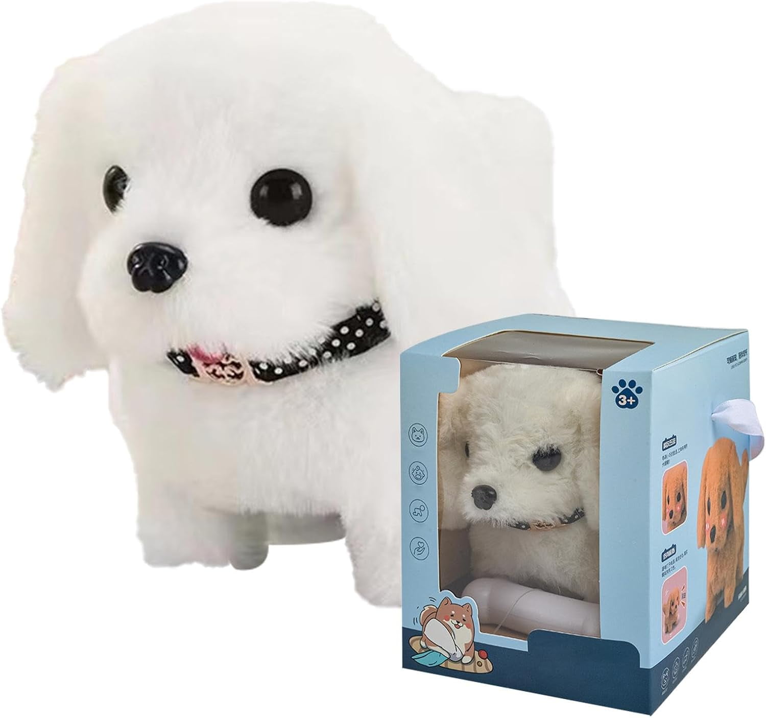 KFSOQE Realistic Robot Puppy Cute Fluffy Plush Toys Robot Puppy that ...