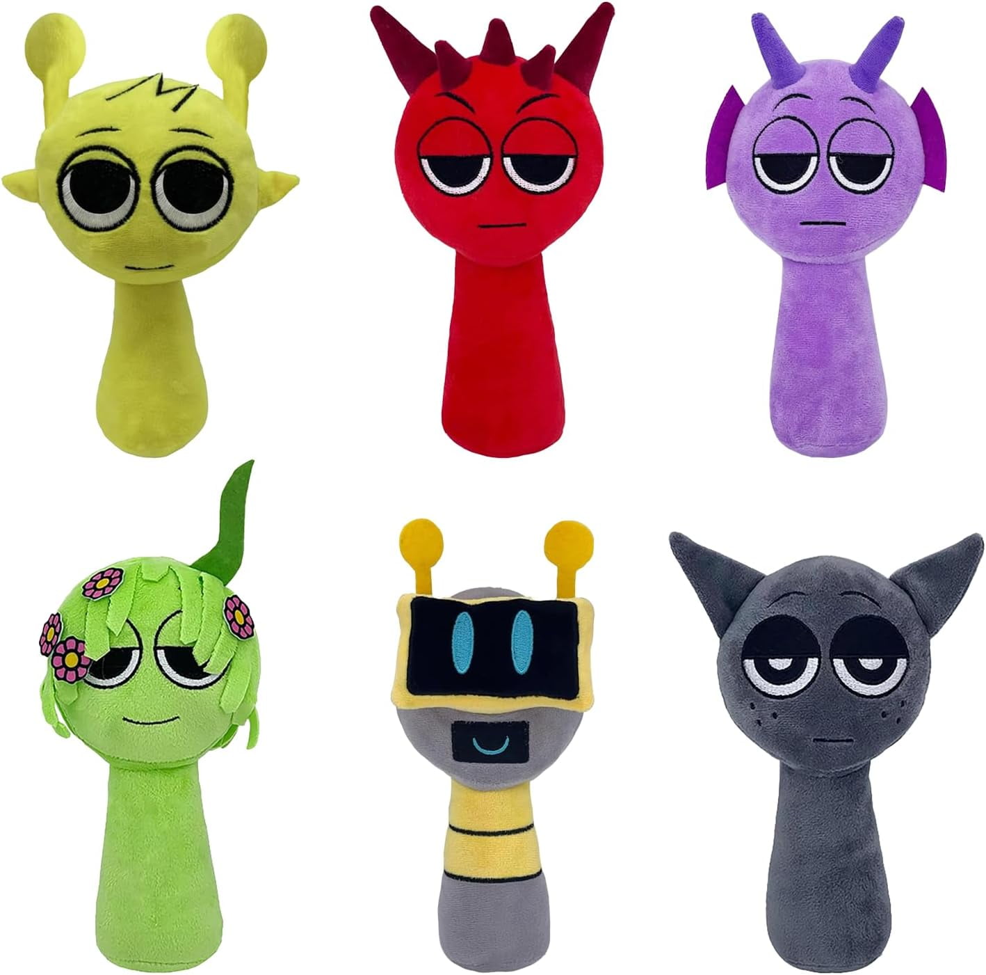 KFSOQE Sprunki Plush Set 6PCS Soft Stuffed Plush Toys Cartoon Horror ...