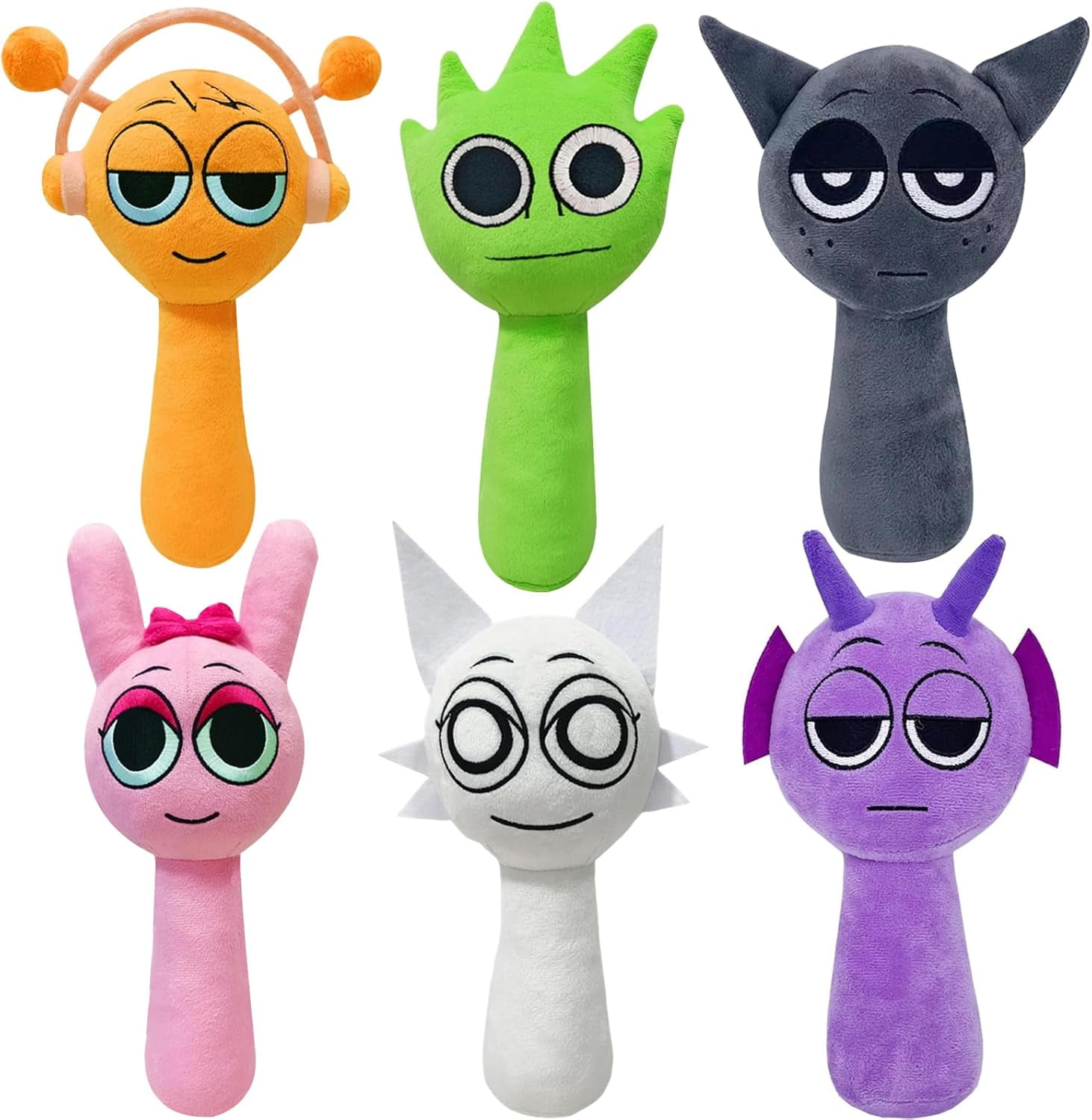KFSOQE Sprunki Plush Set 6PCS Soft Stuffed Plush Toys Cartoon Horror ...