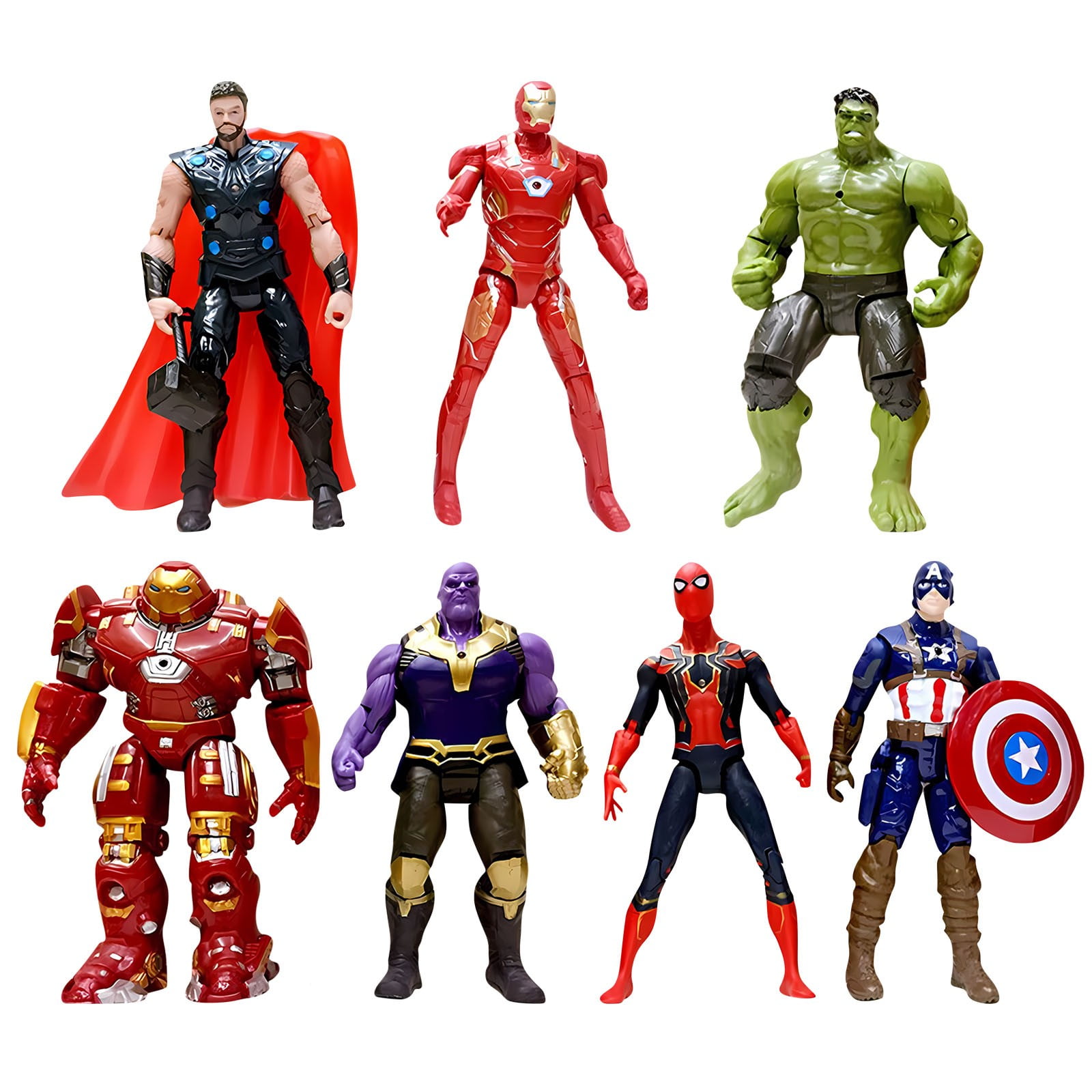 KFSOQE Superhero Action Figures Set Contains 7PCS Cute Versions Mini ...