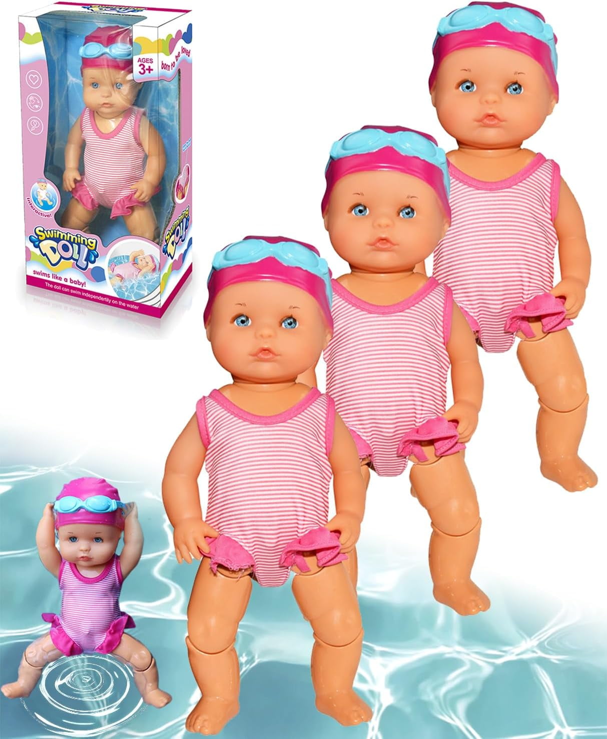 KFSOQE Swimming Baby Doll for Pool, 2025 Upgrade Waterproof Swimming ...