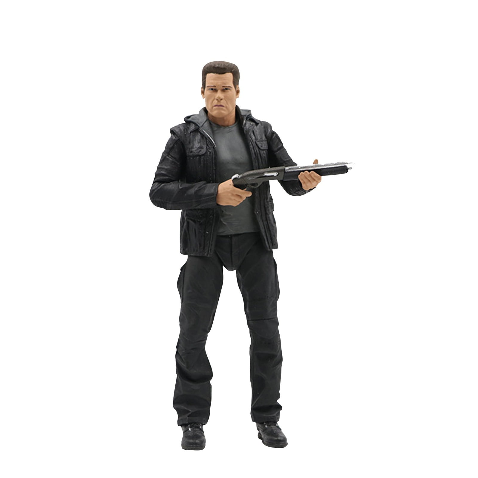 KFSOQE T-800 Action Figure the Terminator Series with a Gun Black Suit ...