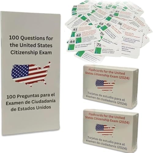 KFSOQE U.S. Civics Test Flash Cards Combo Set with Bilingual Booklet ...