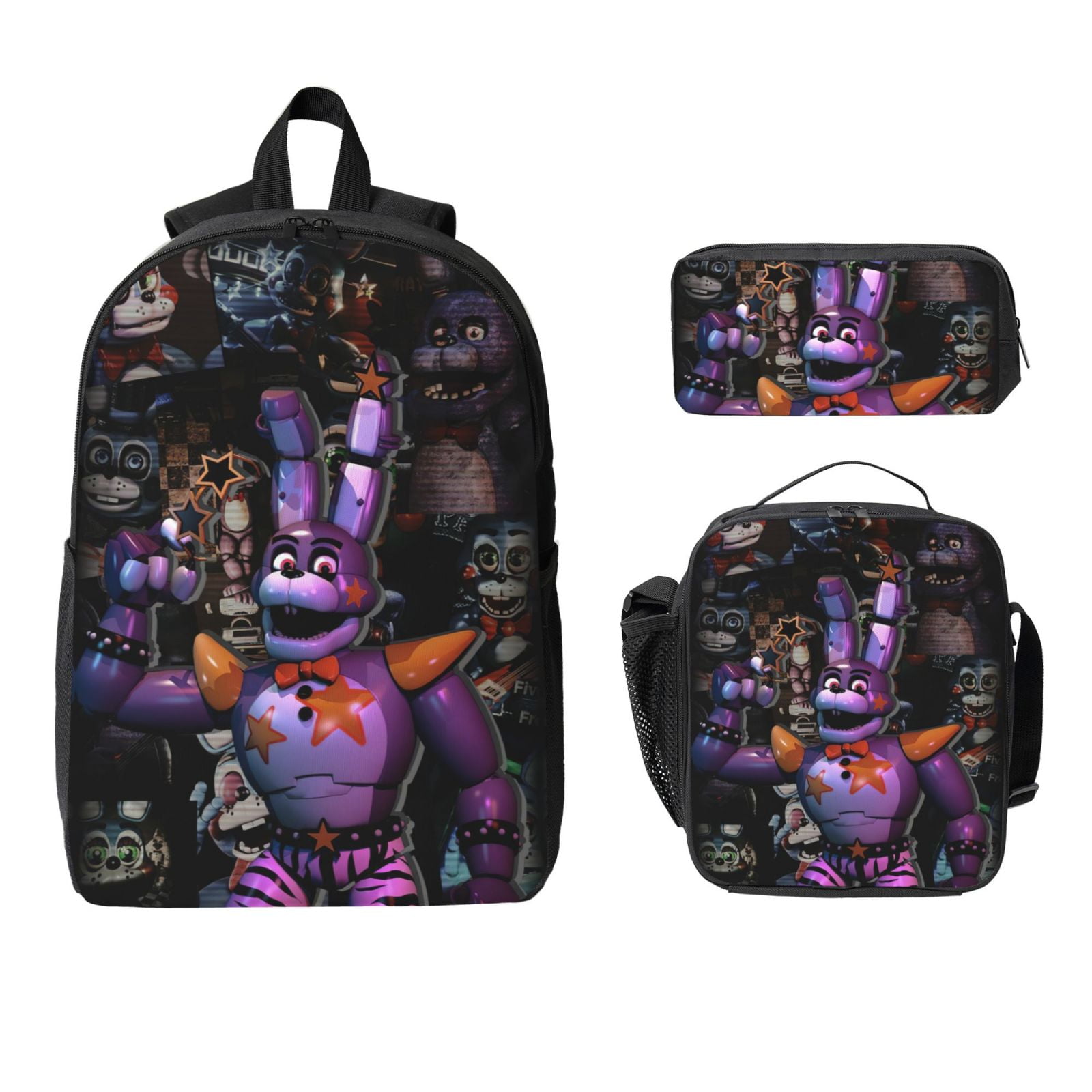 KFZQZOA Five Nights At Freddys 3 Pcs Backpack set Casual Multifunction ...
