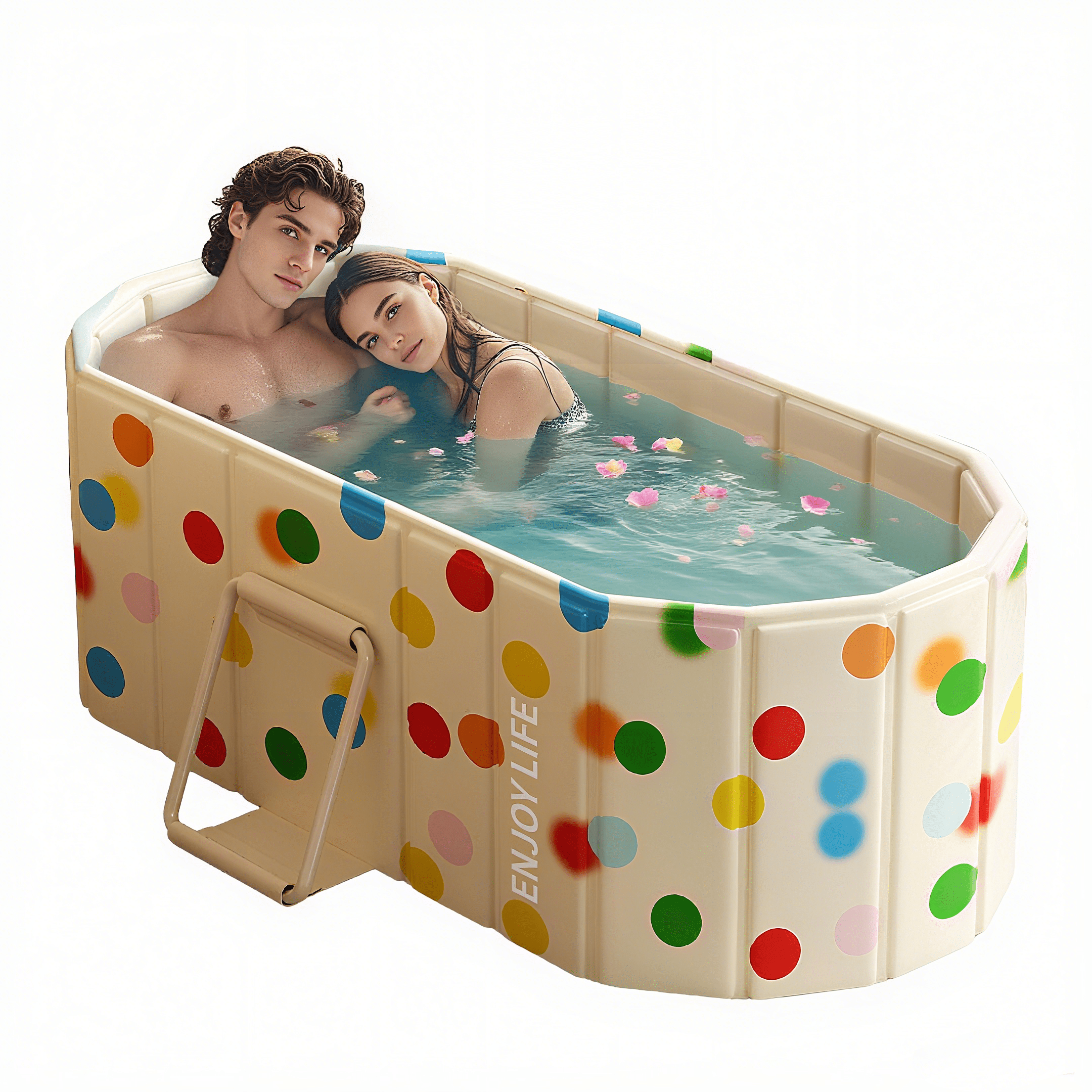 KFeng 47" Foldable Double Bathtub for Adults,Upgraded Hot & Ice Bath ...