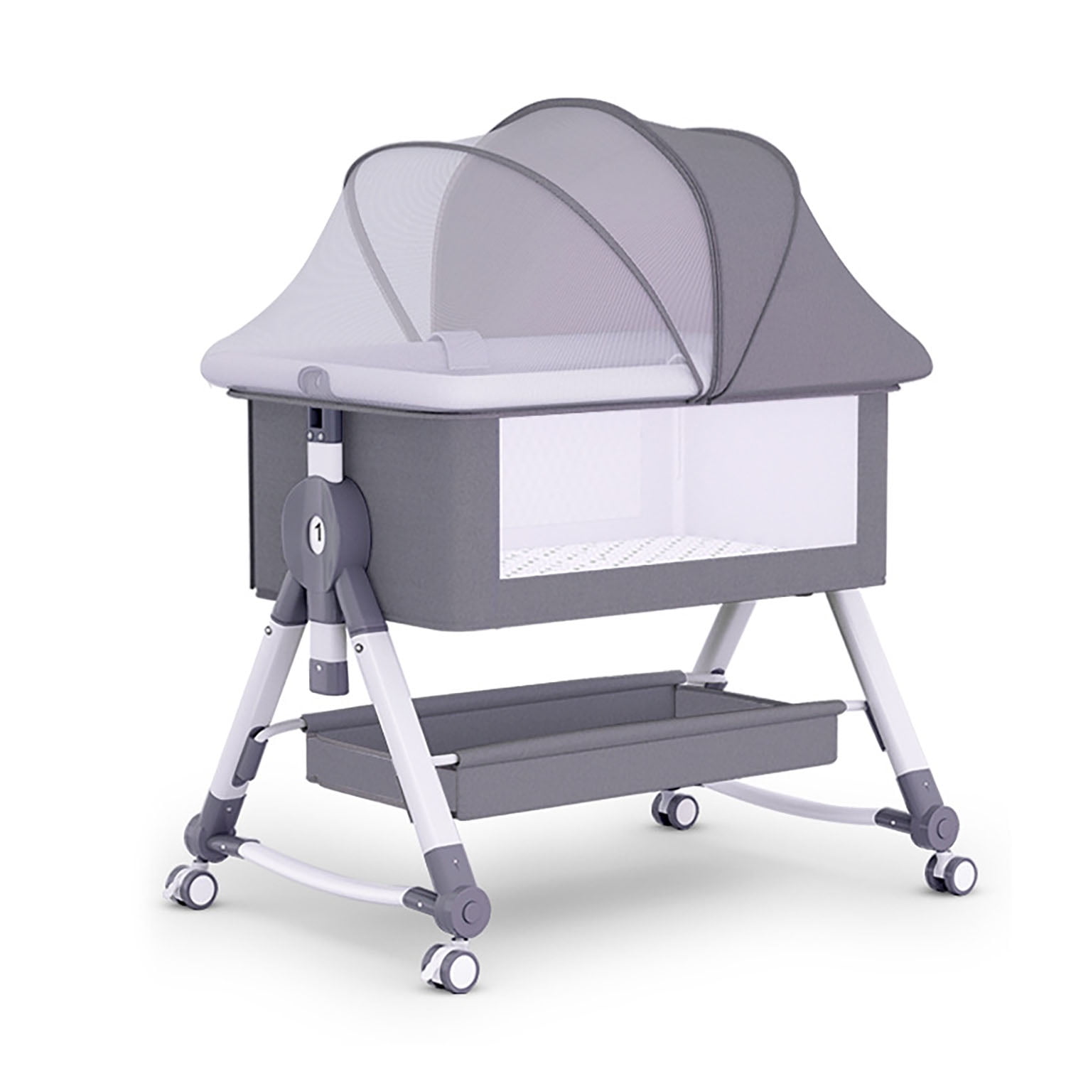 KFeng Baby Bassinet with Changing Table & Wheel,Adjustable Height for 0 ...