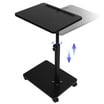 VEGCOO Adjustable Height End Table with 360° Swivel Tabletop, C-Shaped ...