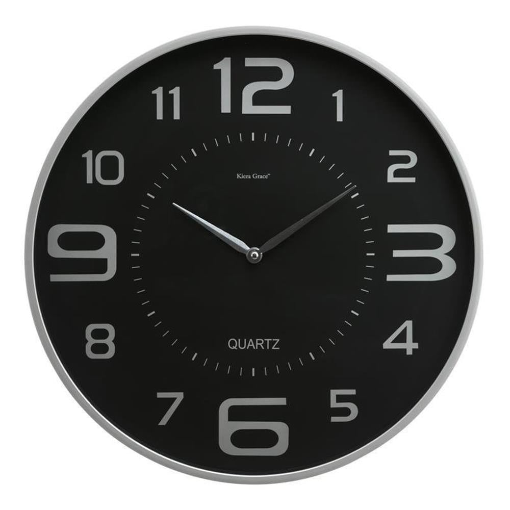 KG Kieragrace Austin 18" Wall Clock in Silver Plastic - Walmart.com